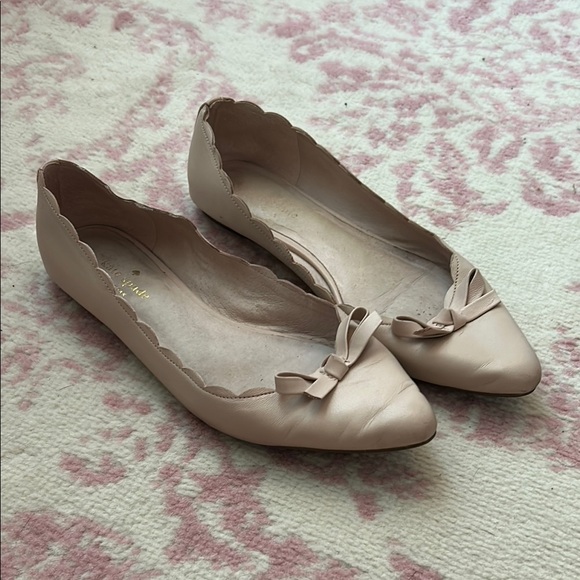 kate spade | Shoes | Kate Spade Pink Ballet Flats With Bow Detail Size ...